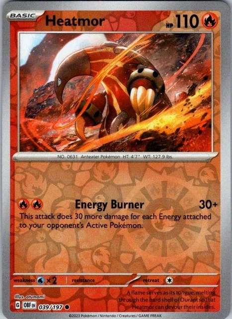 POKEMON | SV03: Obsidian Flames | Heatmor | 039/197 | Reverse Holo | NM ...