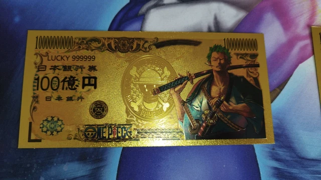 BILLET GOLD DORÉ One Piece Roronoa Zoro card carte rare Collector ...