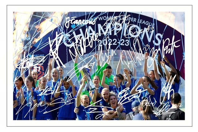 CHELSEA LADIES WSL Champs Team Multi Signed Autograph 12x8 PHOTO ...