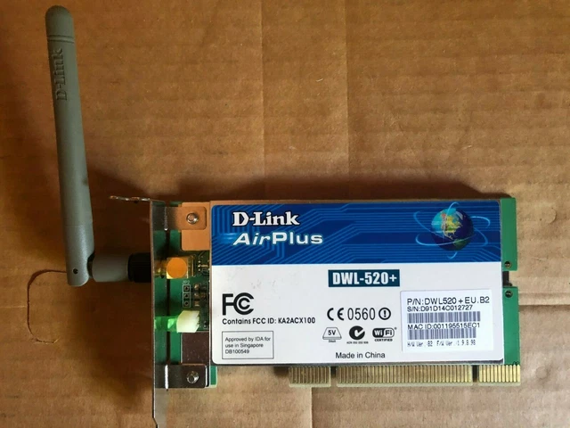 D-LINK AIR PLUS DWL-520+ kabelloser Desktop-Adapter EUR 20,57 - PicClick DE