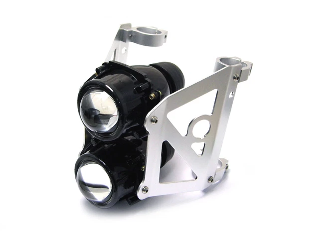 PROJECTEUR PHARE DOUBLE Bandé pour Streetfighter Ou cafe racer 52mm ...