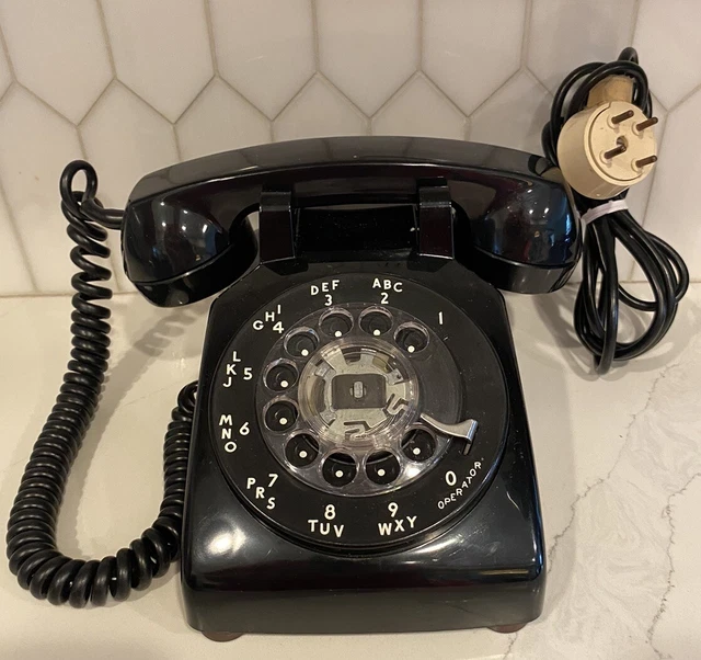 VINTAGE WESTERN ELECTRIC Bell System Black Rotary Dial Telephone w/Plug 11-74 £28.38 - PicClick UK