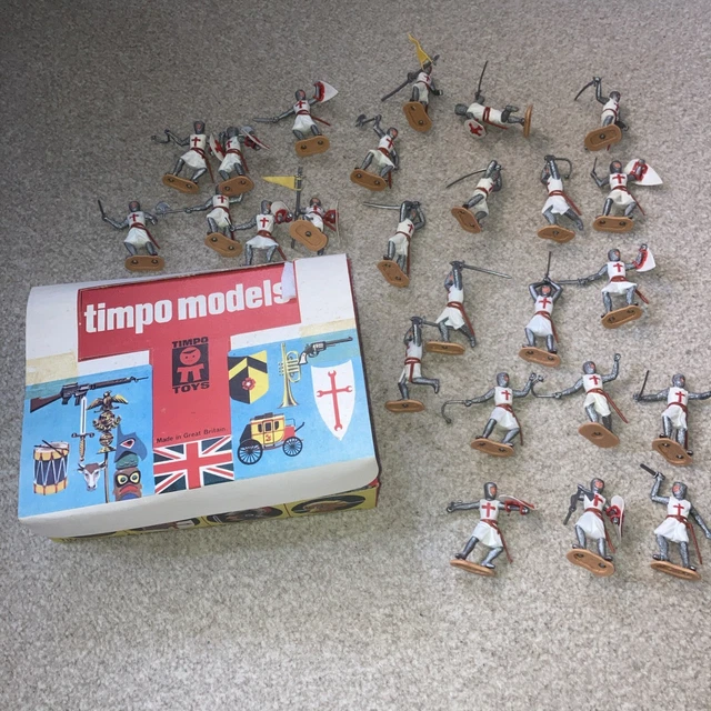 VINTAGE TIMPO STANDING Crusader Knights Complete With Original Box Look ...