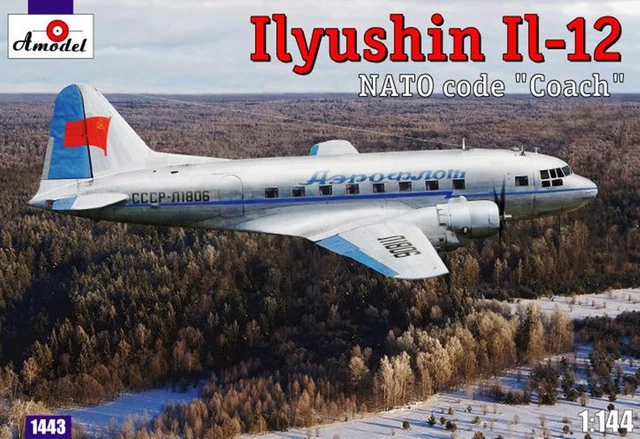 AMODEL ILYUSHIN IL-12 Coach avion cargo soviétique n° 1443 kit modèle ...