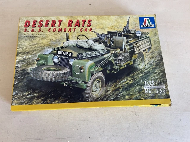 ITALERI 258 1:35 Desert Rats S.A.S. Combat Car Landrover ungebaut und ...