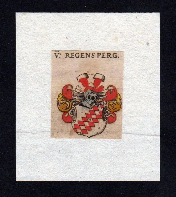 17.JH. VON REGENSPERG Regensberg Wappen coat of arms heraldry Heraldik ...