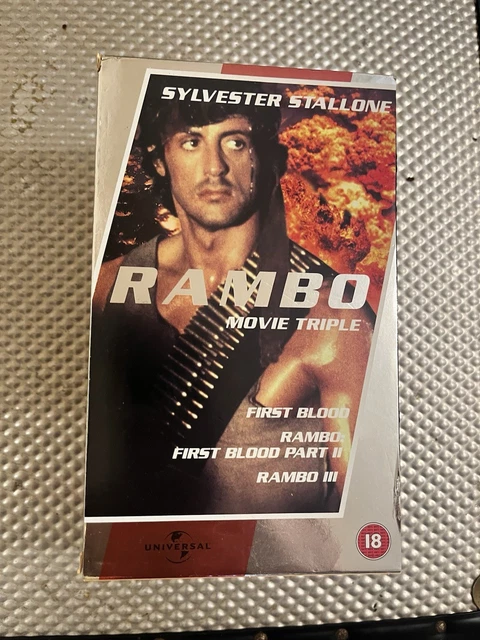 RAMBO ~ TRILOGY 3 X VHS VIDEO BOXSET FIRST BLOOD / vgc RAMBO / RAMBO ...