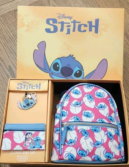 DISNEY LILO & Stitch Mini Backpack Bag Card Holder & Key Chain Gift Set ...