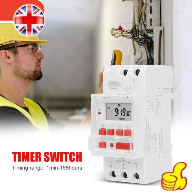 Tm919b 2 30a Din Rail Weekly Programmable Digital Timer Relay Switch 220v £10 79 Picclick Uk