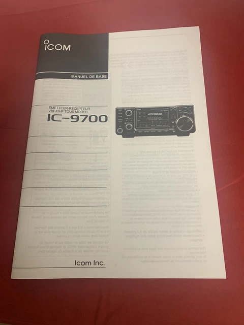 ICOM IC-9700 FRENCH Basic Instruction Manual. Shipping included $26.00 ...