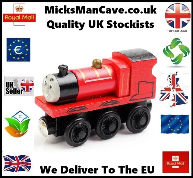 JAMES THOMAS THE Tank Engine Wooden Toy Train Magnetic Brio Compatible ...