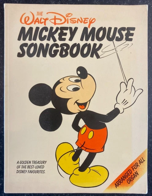 THE WALT DISNEY MICKEY MOUSE Organ Vocal Guitar Songbook 1977 Wise - 25 ...