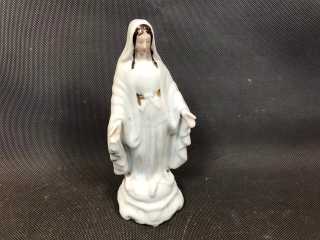 ANCIENNE STATUETTE RELIGIEUSE sainte vierge Marie en porcelaine 19ème ...