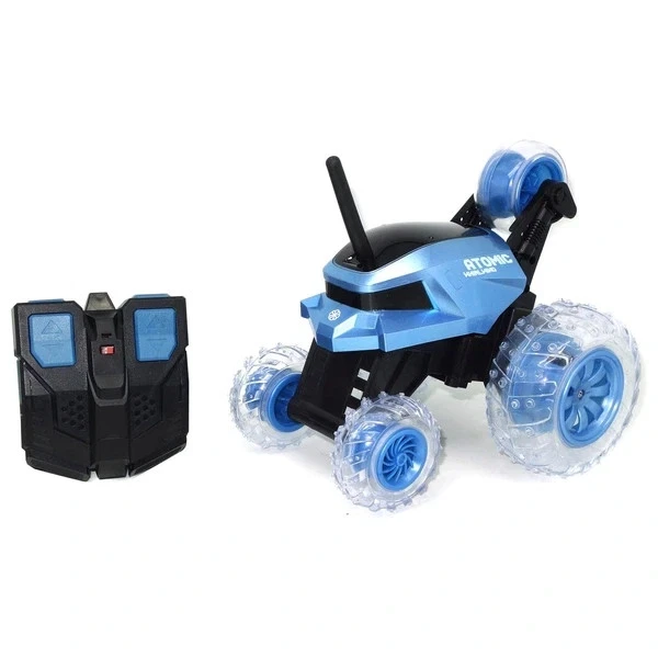 ATOMIC WHIRLWIND LED RC Tumbling Stunt Car Blue Remote Control Spinning ...