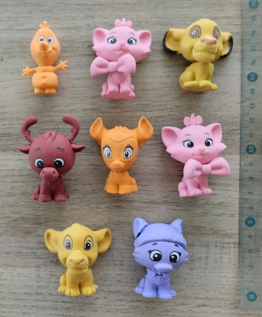 LOT DE 8 Figurines Disney Classic 3D Puzzle Palz Eraser Simba Marie ...