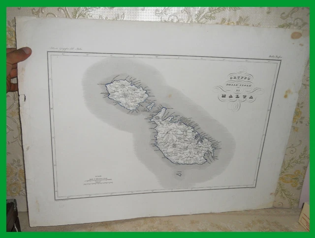 ANTICA GRANDE MAPPA Delle Isole Di Malta, Gozzo E Comino - Italia ...