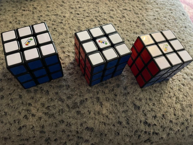 JOBLOT OF 3 genuine slick Rubik’s cube puzzle toy 3x3 rubiks cubes £8.99 - PicClick UK