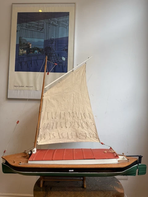LARGE SCRATCH BUILT Norfolk Broads Wherry Sailing Boat Norwich Wooden ...