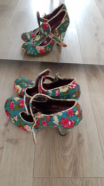 IRREGULAR CHOICE MUTINYL Ladies Floral Transparent Heels Shoes size 7 ...