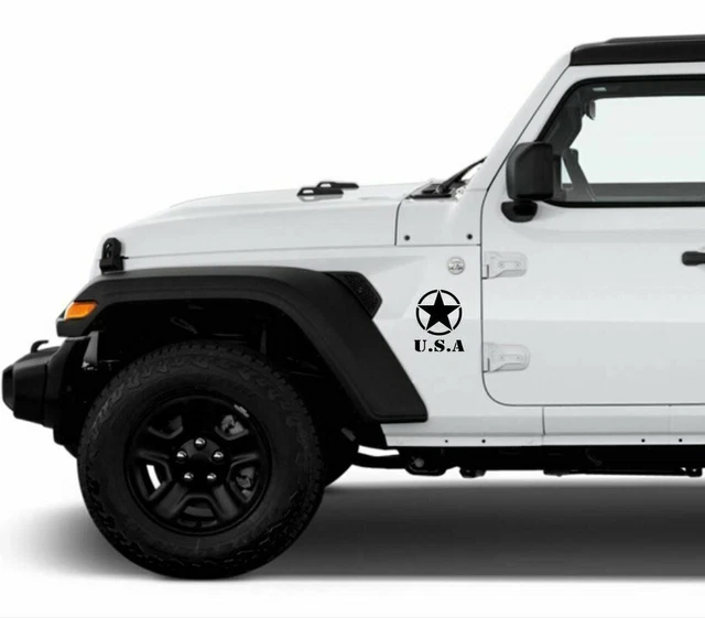 USA STAR DECAL For Jeep Wrangler JL JK TJ YJ CJ fender Bonnet sticker ...