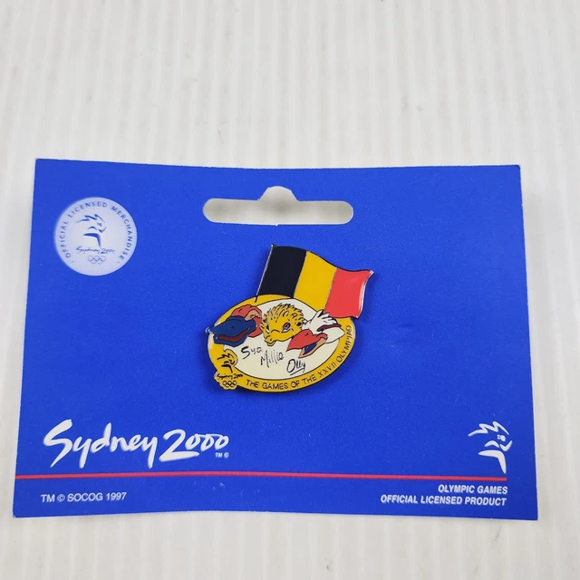 OLYMPIC GAMES COLLECTABLE Sydney 2000 - Mascots Belgium Flag - Badge ...