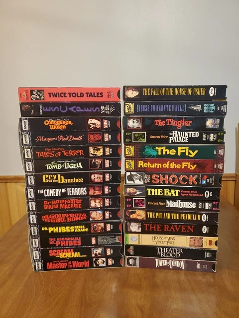 VINCENT PRICE VINTAGE Cult Horror Movie VHS Lot - 28 Movies, Orion Set ...