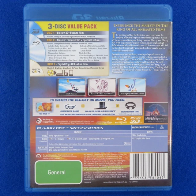 THE LION KING 3D & Blu Ray - Fast Postage !! $12.99 - PicClick AU
