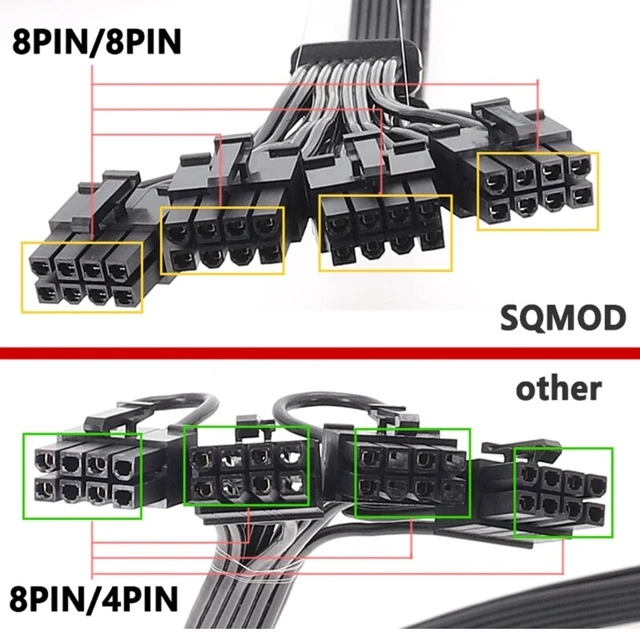 NEW 16PIN (12+4) to 4x8 PCIE5.0 Adapter Connector Cable For GPU Power ...