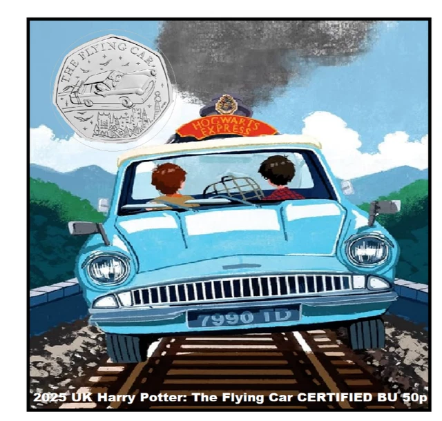 2025 UK HARRY Potter: The Flying Car CERTIFIED BU 50p (only 1 available ...