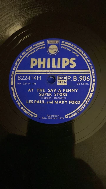RARE 78RPM RECORD, V+, LES PAUL & MARY FORD : At The Sav Penny ...