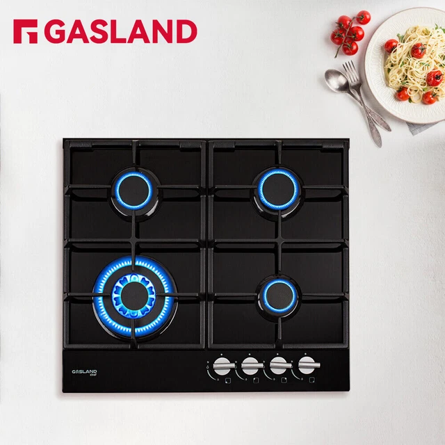 GASLAND CHEF 60CM Gas Cooktop 4 Burners Black Glass Top Stove NG LPG ...