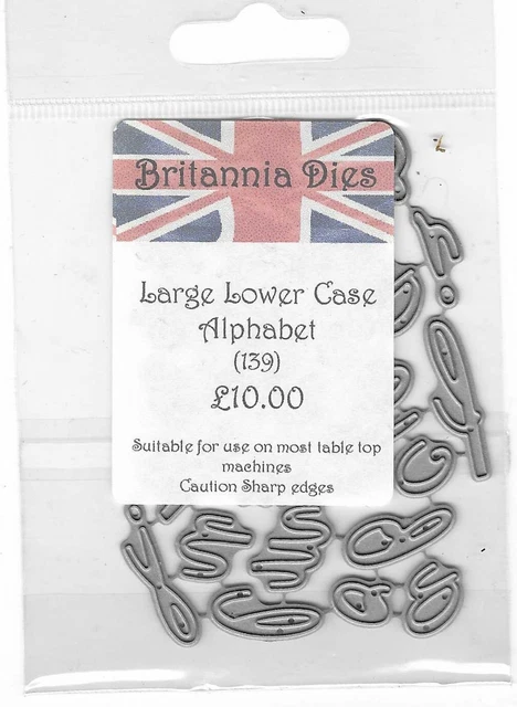 BRITANNIA DIES. ALPHABET Die. App 9x6.5cm. Ref:009. Die Cutting ...