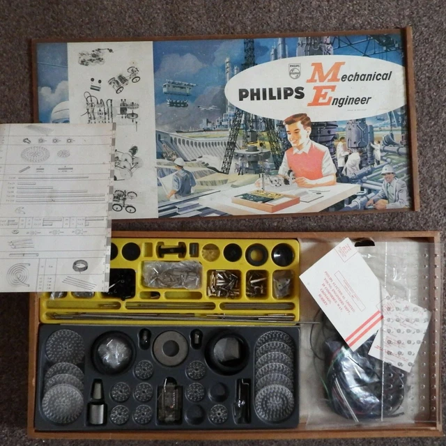 PHILIPS MECHANICAL ENGINEER SET ME1200 - VINTAGE 1960's - HARDBOARD BOX ...