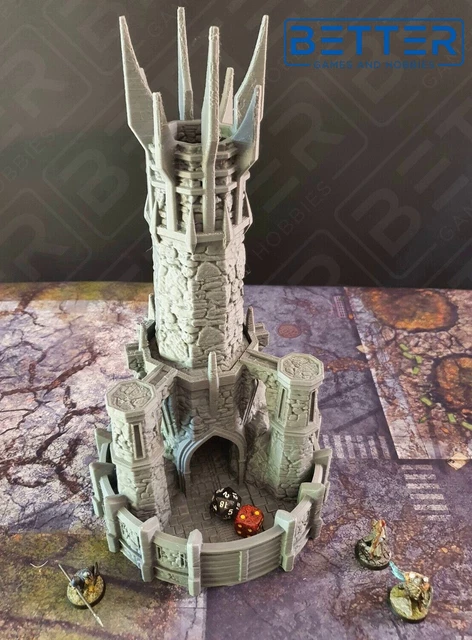 DARK TOWER, 3D Printed Dice Tower Terrain for RPG Tabletop Wargaming ...
