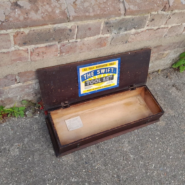 VINTAGE &THE SWIFT&TOOL set wooden toolbox 1940,s £21.55 - PicClick UK