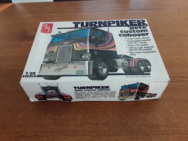 MAQUETTE CAMION AMT 1/25 TURNPIKER PETE CUSTOM CABOVER COMPLÈTE EUR 100 ...
