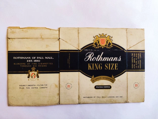 ROTHMANS KING SIZE Empty Cigarette Pack Cigarettes Pack Tobacco Pack £4 ...