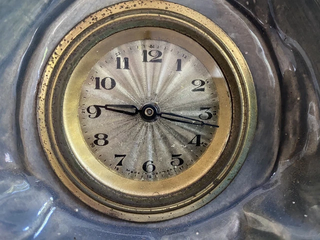 VINTAGE CERAMIC ELEPHANT Clock Germany Grey Working Mid-Century Art ...