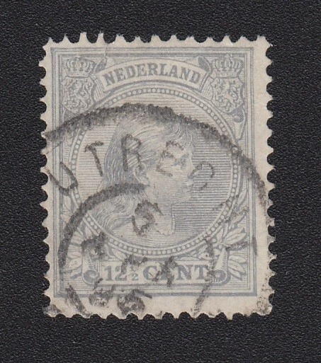 STAMP NEDERLAND 1891-92 12,5 cent grey N° 76 cat. Maury Queen Willemina ...