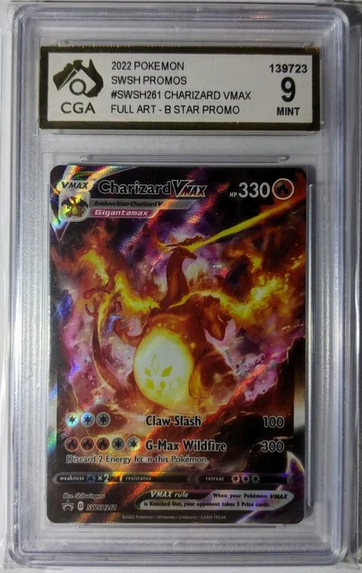 CHARIZARD VMAX 2022 Black Star Promo SWSH261 Full Art Pokemon MINT CGA ...