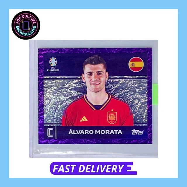 2024 TOPPS EURO 2024 Sticker Foil Parallel Purple Rare #ESP 2 Alvaro ...