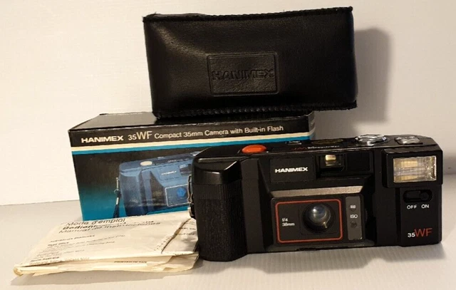 HANIMEX VINTAGE 35WF Compact 35mm Camera with Built in Flash + Box ...