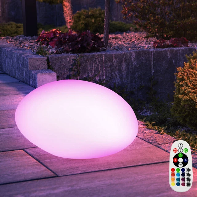 JARDIN TERRASSENLEUCHTE LAMPE D'Extérieur LED Pierre Dimmable ...