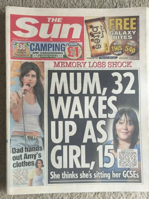 THE SUN NEWSPAPER 29th July 2011 Page 3 Poppy Amy Winehouse £14.99 ...