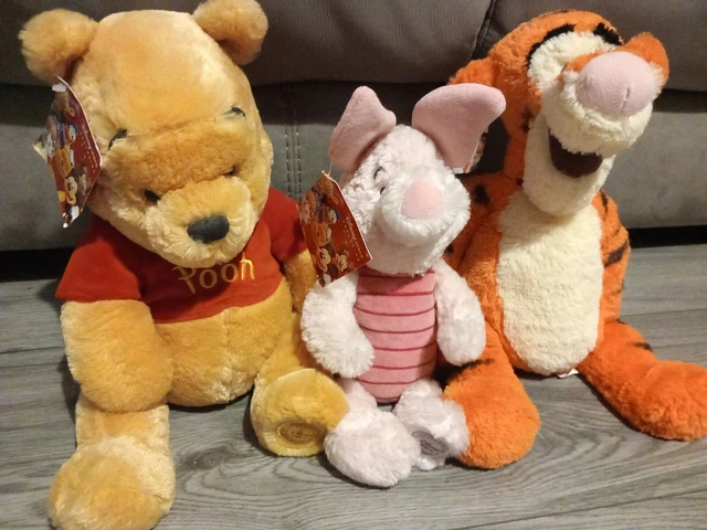 DISNEY STORE EXCLUSIVE Winnie The Pooh Tigger Piglet Soft Beanie Plush ...