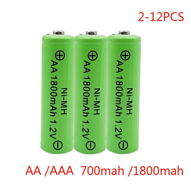 2-12X NIMH/NI-CD AA /AAA Wiederaufladbare Batterie Akkus 1.2V 700mah 1800mah EUR 7,13 - PicClick DE