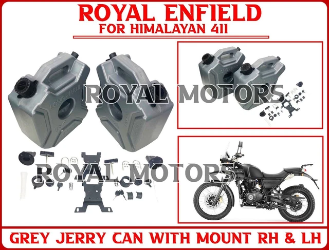 ROYAL ENFIELD &GREY JERRY CAN WITH MOUNT RH & LH" For Himalayan 411 ...