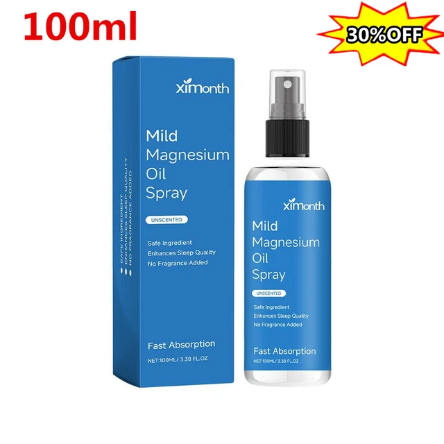 PURE MAGNESIUM OIL Spray: 100% Natural - Topical Magnesium Supplement ...