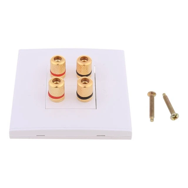 2 SPEAKER 4 Binding Post Banana Jack Wall Plate Face Plate Surround ...