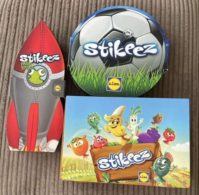 LIDL STIKEEZ SPACE Alien, Football & Veg with Boxes Complete Set Bundle ...